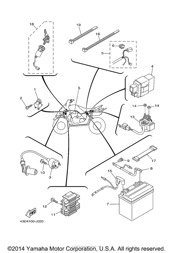 Electrical for 2012 Yamaha RAPTOR 90 RAPTOR 90 (N) | USA sales region ...