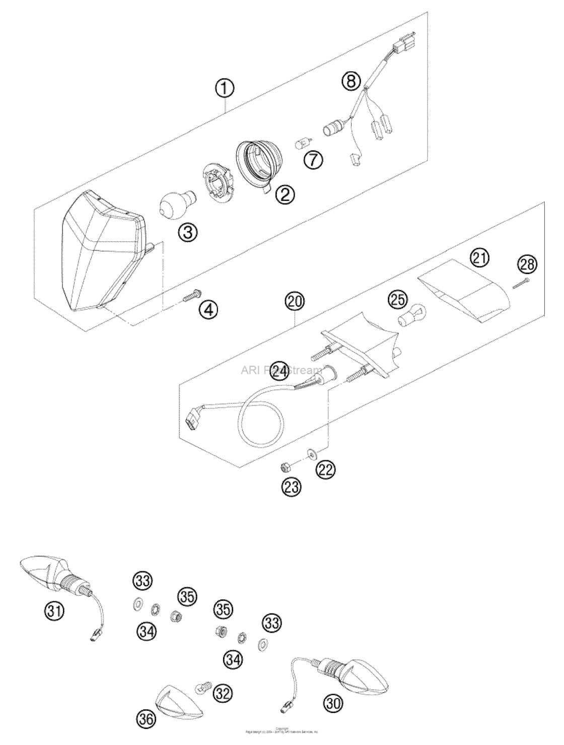 Lighting System для KTM 450, год: 2009. OEM запчасти - Мегазип (регион ...