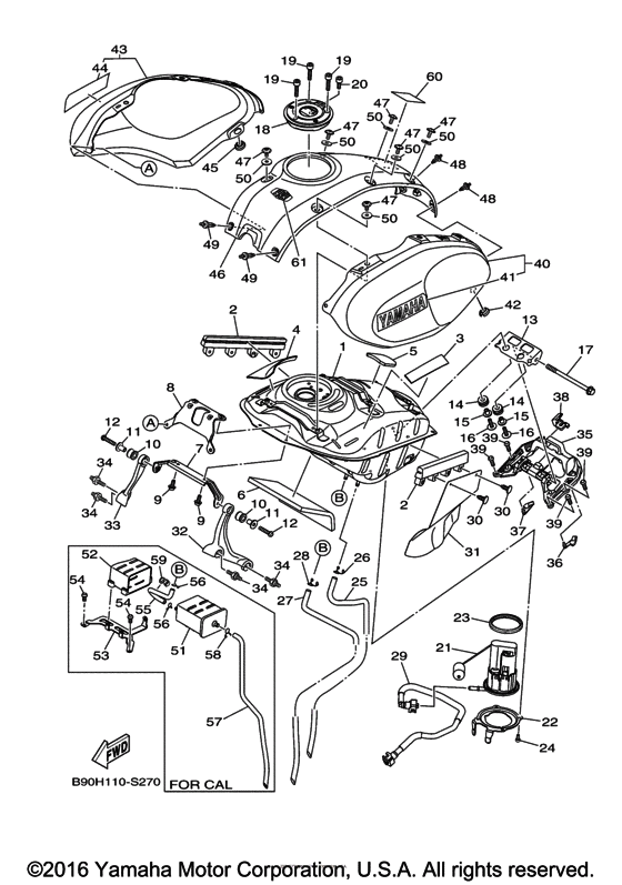 Fuel tank for 2017 Yamaha XSR900/ MTM850 XSR900(MTM850) | USA sales ...