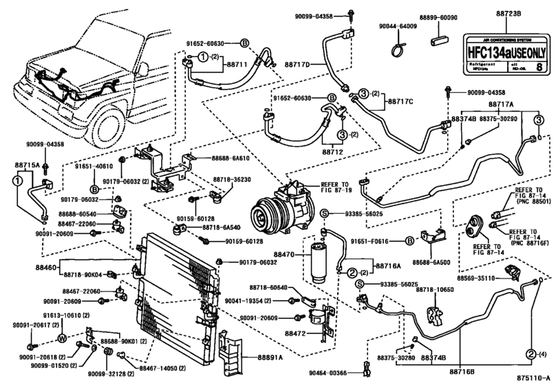Heating & Air Conditioning - Cooler Piping for 2001 - 2007 Toyota LAND ...