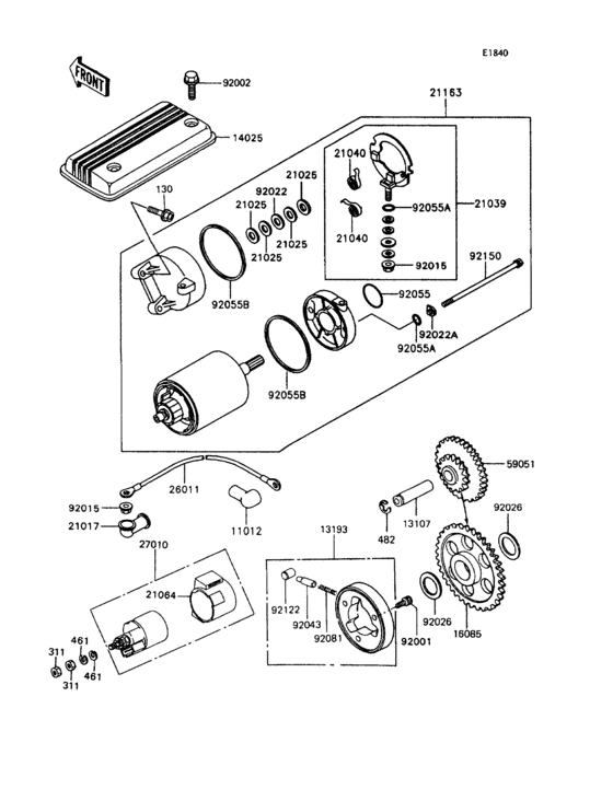 Starter motor for 1994 Kawasaki ZX400 | Europe sales region ...