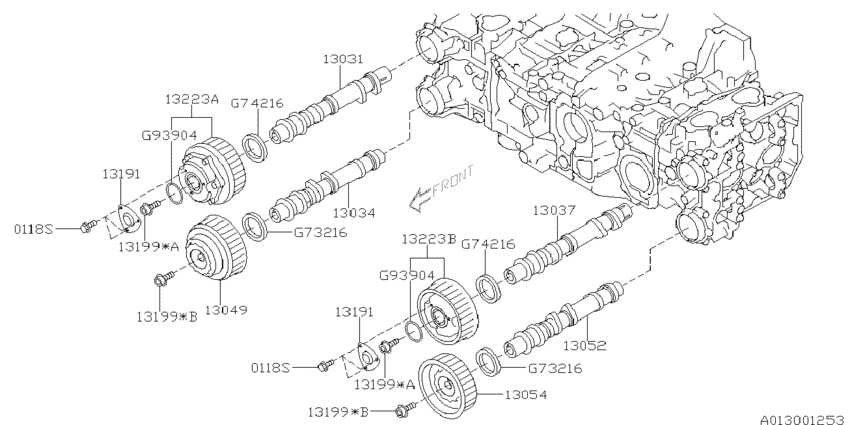Camshaft & timing belt for 2008 - 2011 Subaru EXIGA YA5A | Japan sales ...