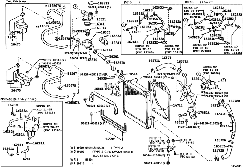 Radiator & Water Outlet for 1995 - 1997 Toyota DYNA 200/ TOYOACE G25 ...