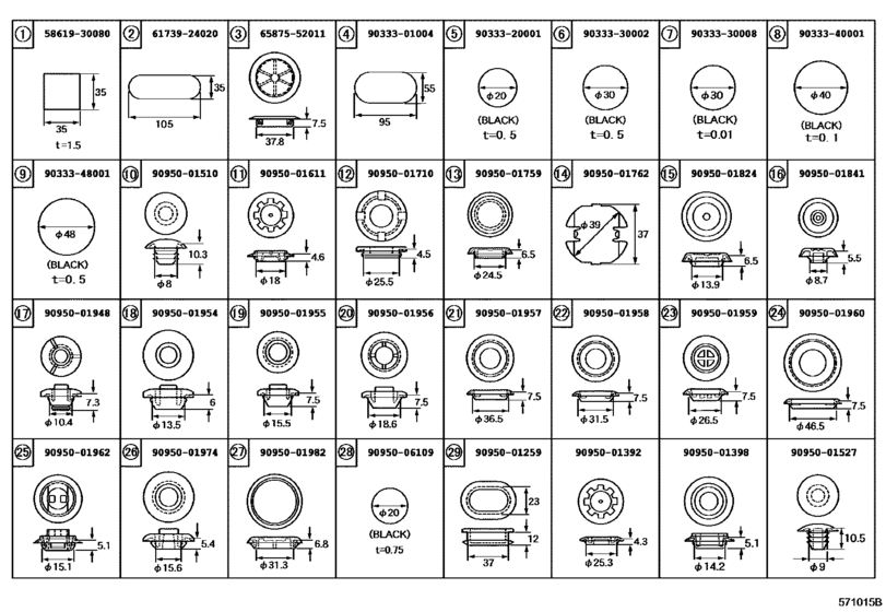 Hole Plug for 2015 - 2018 Toyota LEXUS RC ASC10 | General sales region ...