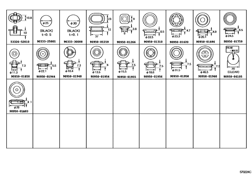 Hole Plug for 2006 - 2012 Toyota YARIS/ ECHO/ VIOS/ LIMO NCP93 | U.S.A ...