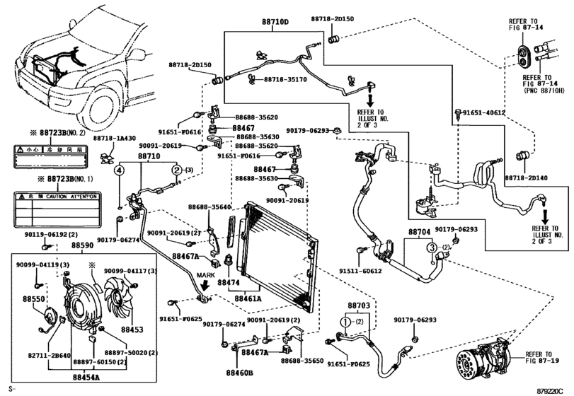 Heating & Air Conditioning - Cooler Piping for 2004 - 2009 Toyota LAND ...
