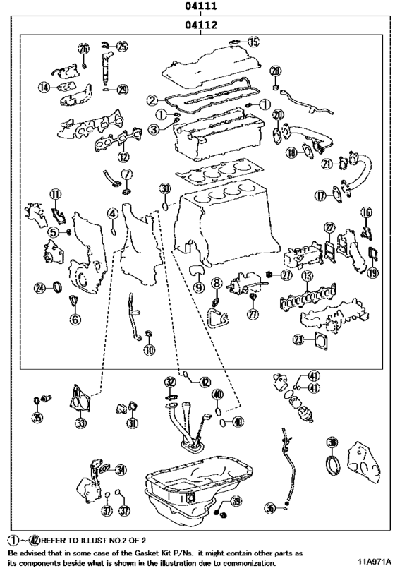 Engine Overhaul Gasket Kit for 2015 - 2017 Toyota INNOVA/ KIJANG/ REVO ...