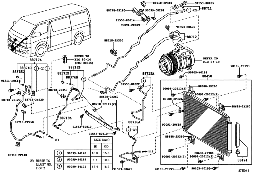Heating & Air Conditioning - Cooler Piping for 2013 - 2018 Toyota HIACE ...