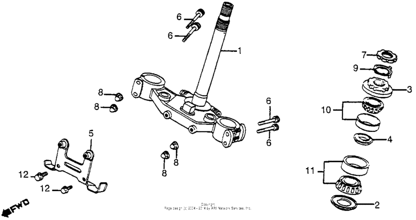 Steering stem for 1983 Honda CB1000 | USA sales region, , 13582326-786334