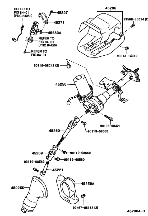 Steering Column & Shaft for 2001 - 2006 Toyota COROLLA ZZE121 | Europe ...