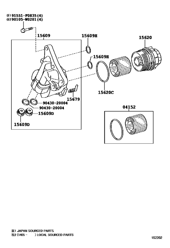 Oil Filter for 2010 - 2015 Toyota PRIUS ZVW30 | General sales region ...