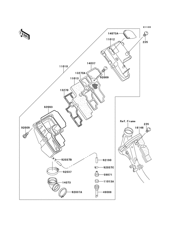 Air cleaner for 2000 Kawasaki AN110 AN110 (Kazer) | USA sales region ...