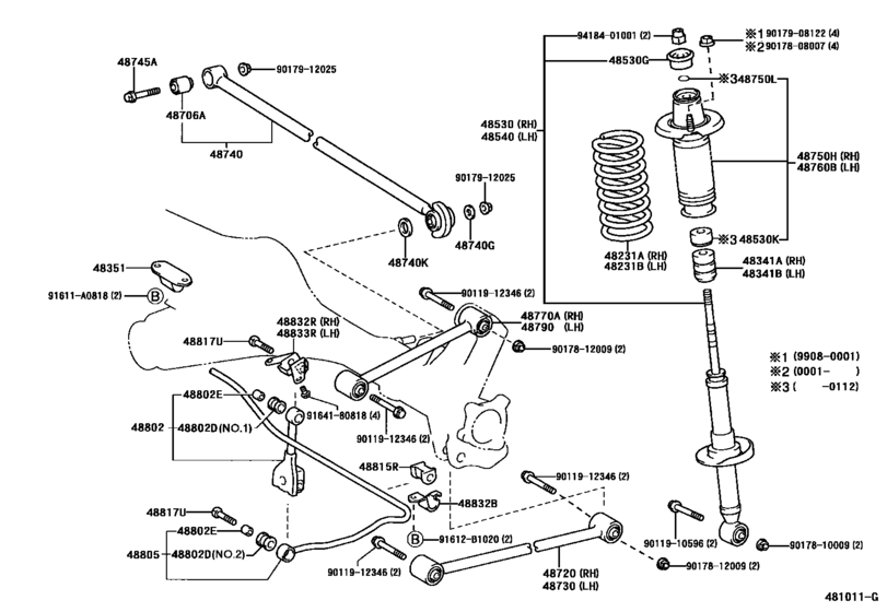 Rear Spring & Shock Absorber for 1999 - 2005 Toyota VITZ NCP15 | Japan ...