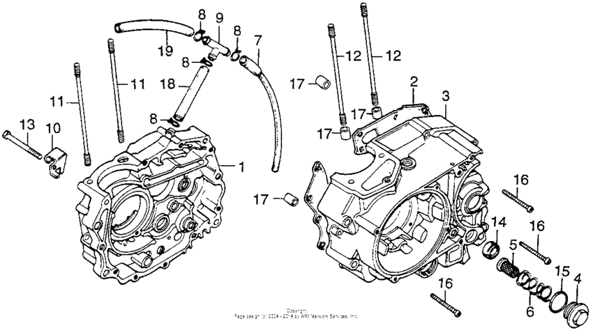 Crankcases for 1976 Honda TL125 | USA sales region, , 13667961-787926