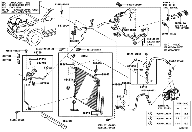 Heating & Air Conditioning - Cooler Piping for 2009 - 2018 Toyota LAND ...