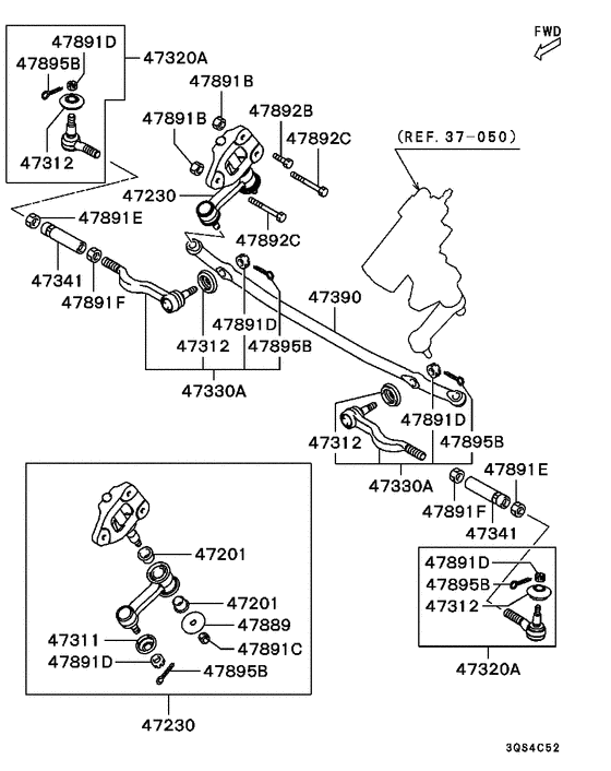 Steering linkage for 1996 - 2001 Mitsubishi L200/TRITON/SPORTERO/STRADA ...