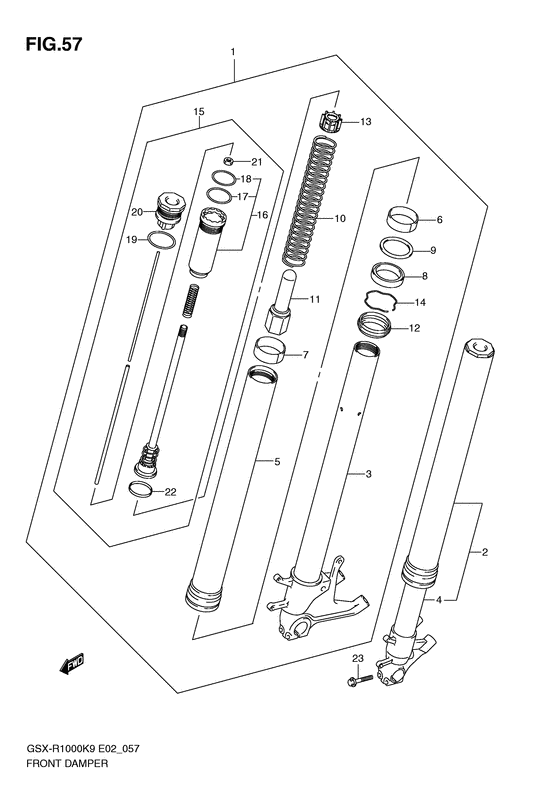 Front damper for 2009 Suzuki GSX-R1000 | sales region, , 11539595-723436