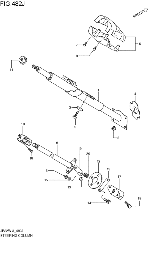 steering column for 1997 - 2011 Suzuki JIMNY JB32W | Japan sales region ...