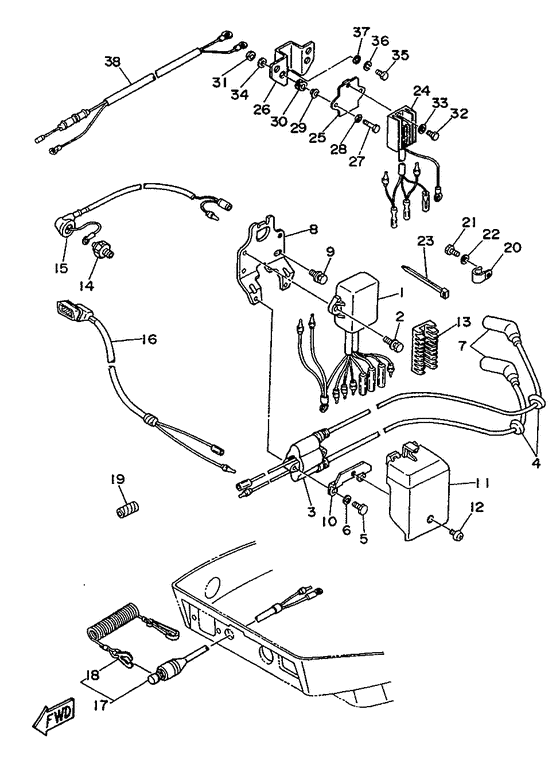 Electrical 1 for 1994 Yamaha F9.9 | Europe (General) (999) sales region ...