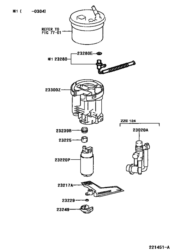 Fuel Injection System for 2001 - 2003 Toyota COROLLA SPACIO ZZE124 ...