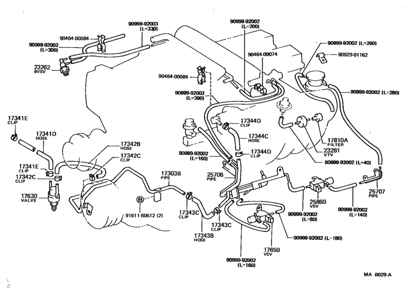 Vacuum Piping for 1988 - 1993 Toyota SUPRA MA70 | Europe sales region ...
