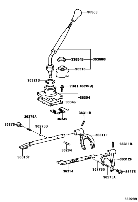 Transfer Lever & Shift Rod for 1997 - 2006 Toyota HILUX/4RUNNER TRUCK ...