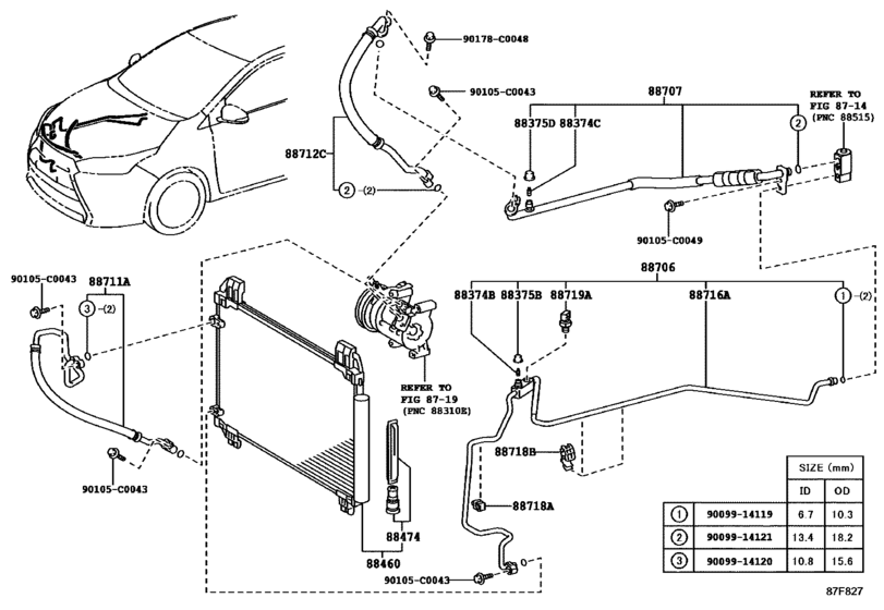 Heating & Air Conditioning - Cooler Piping for 2017 - 2018 Toyota YARIS ...
