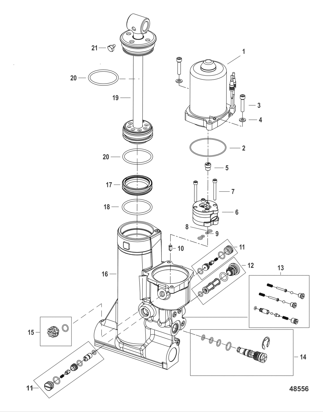 Power Trim Assembly Components for Mercury-Mercruiser F150 | sales ...