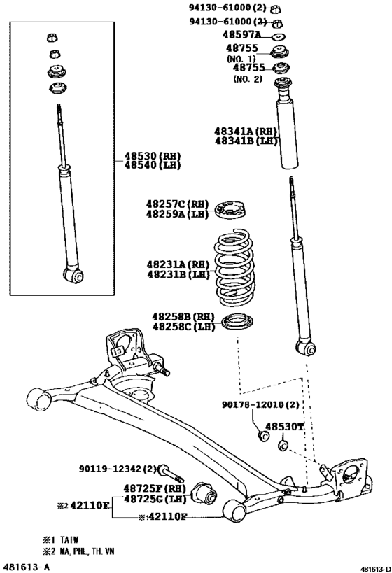Rear Spring & Shock Absorber for 2002 - 2007 Toyota VIOS NCP42 ...