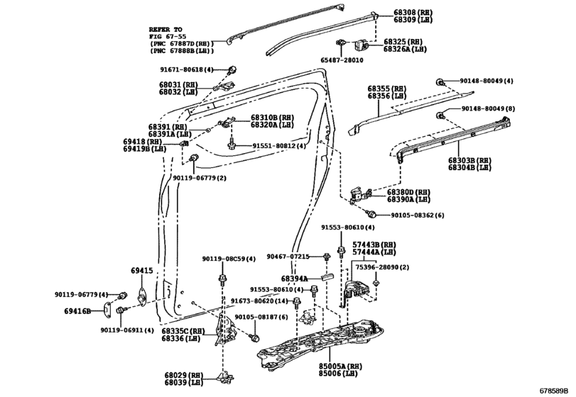 Slide Roller & Rail для Toyota ALPHARD/ VELLFIRE GGH30, год: 2015 ...