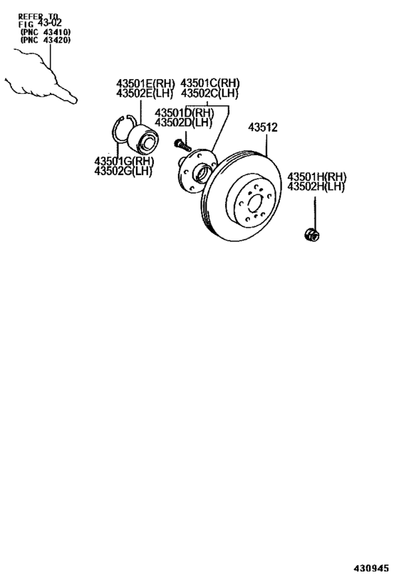 Front Axle Hub for 2004 - 2007 Toyota NOAH/ VOXY/ ESQUIRE AZR60 | Japan ...