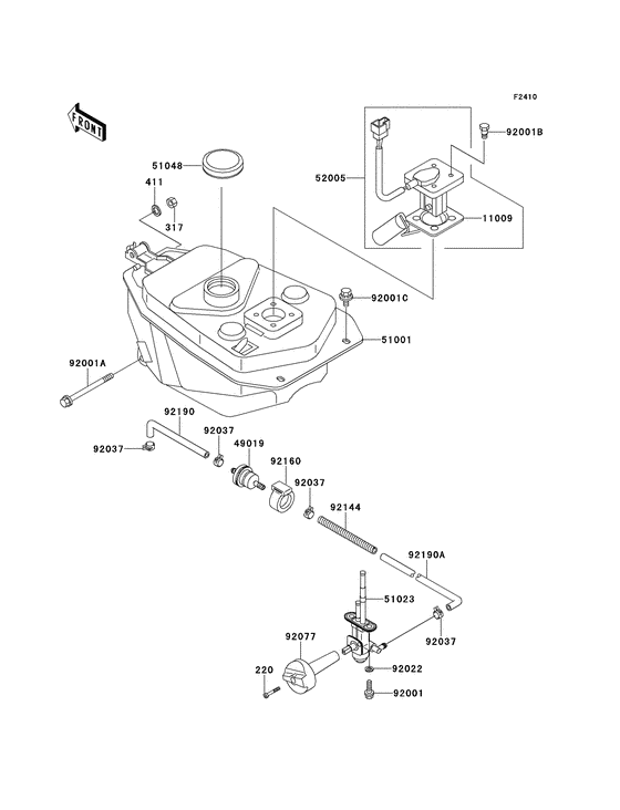 Fuel tank for 2000 Kawasaki AN110 AN110 (Kazer) | USA sales region ...