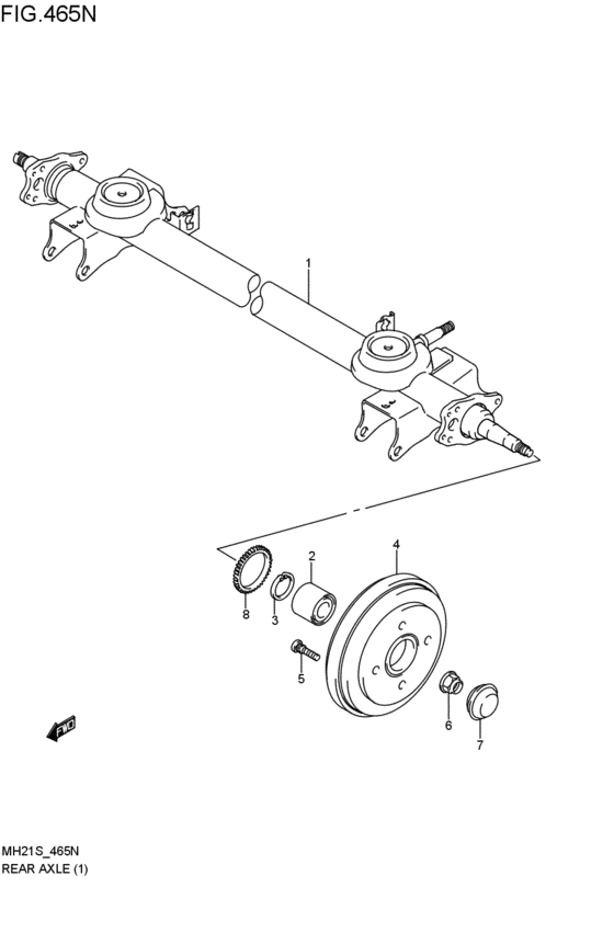 rear axle for 2003 - 2011 Suzuki WAGON R/PLUS/SOLIO/WIDE MH21S | Japan ...