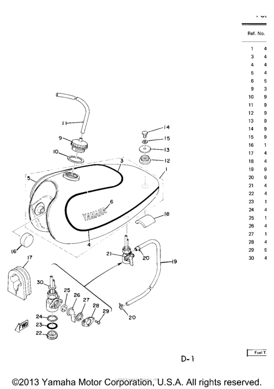 Fuel tank for 1976 Yamaha TY250 | USA sales region, , 14519029-809360