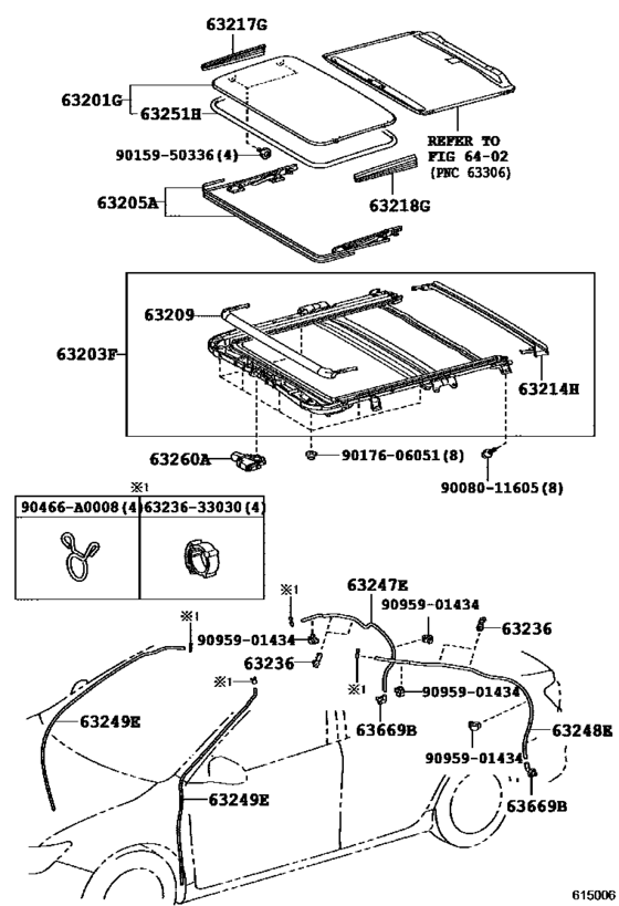 Roof Panel & Back Window Glass for 2015 - 2018 Toyota CAMRY/ VISTA ...