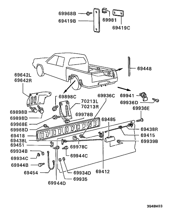 Rear body for 1993 - 1995 Mitsubishi L200/TRITON/SPORTERO/STRADA K34T ...