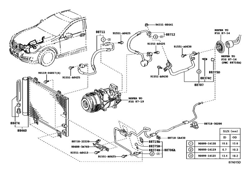 Heating & Air Conditioning - Cooler Piping for 2008 - 2012 Toyota CROWN ...