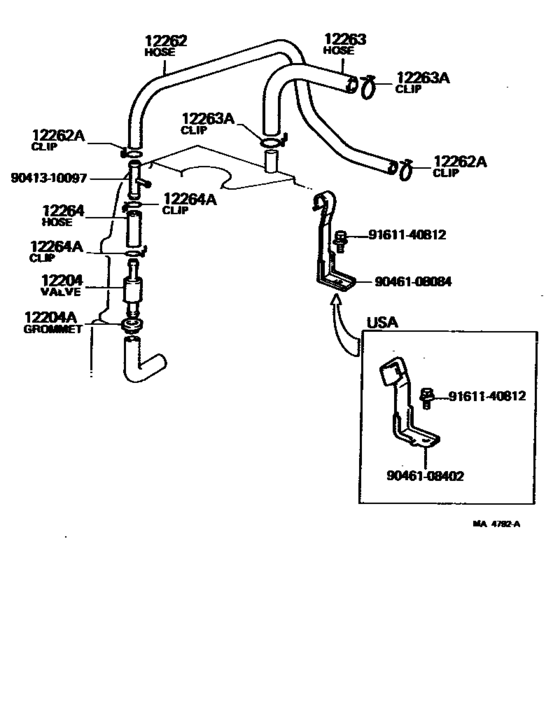 Ventilation Hose for 1980 - 1983 Toyota LAND CRUISER FJ40 | U.S.A ...