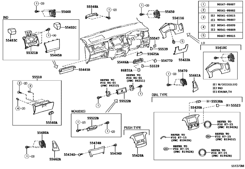 Instrument Panel & Glove Compartment for 2010 - 2011 Toyota INNOVA ...