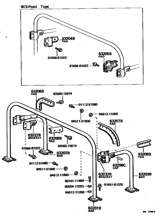 Protector Pipe, Roll Bar & Handrail for 1982 - 1984 Toyota LAND CRUISER ...