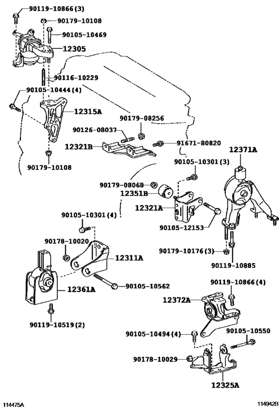 Mounting for 2007 - 2018 Toyota PREMIO/ ALLION NZT260 | Japan sales ...