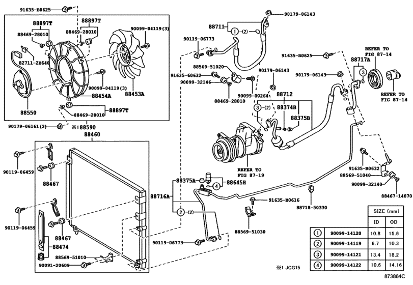Heating & Air Conditioning - Cooler Piping для Toyota PROGRES JCG11 ...