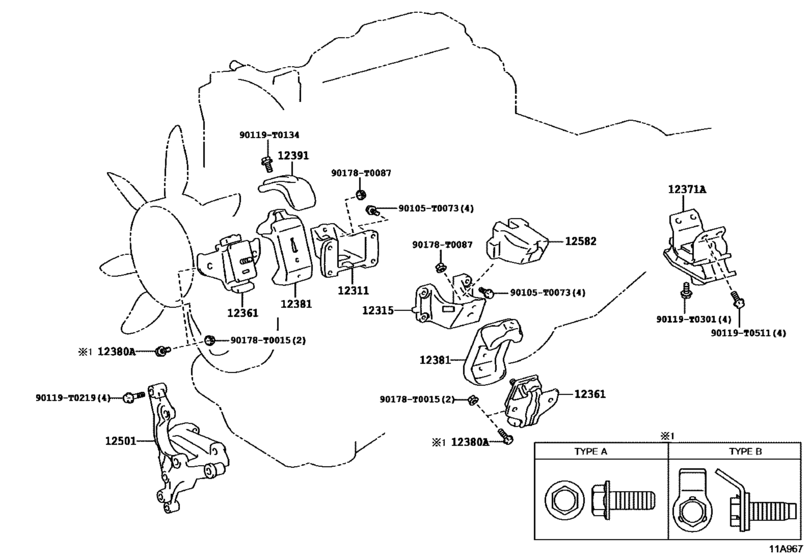 Mounting для Toyota INNOVA/ KIJANG/ REVO/ UNSER/ ZACE GUN142, год: 2015 ...