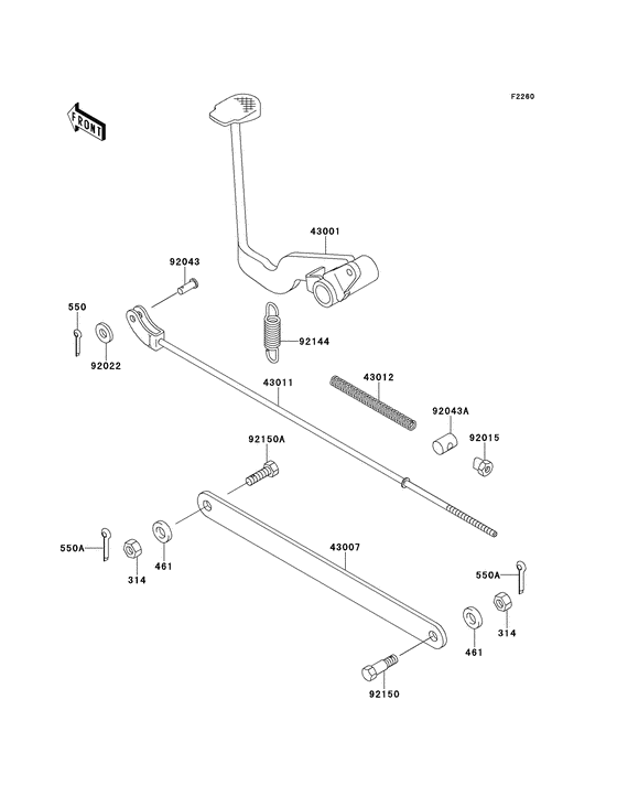 Brake pedal for 2000 Kawasaki AN110 AN110 (Kazer) | USA sales region ...