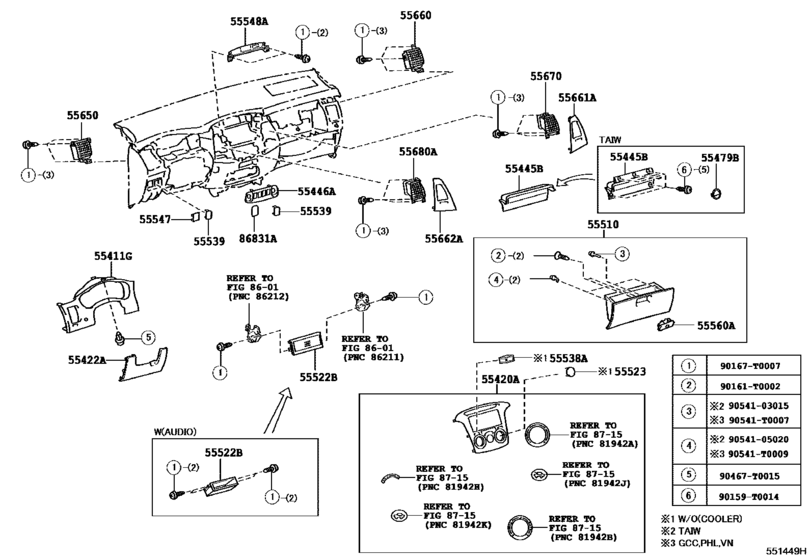 Instrument Panel & Glove Compartment for 2005 - 2012 Toyota INNOVA ...
