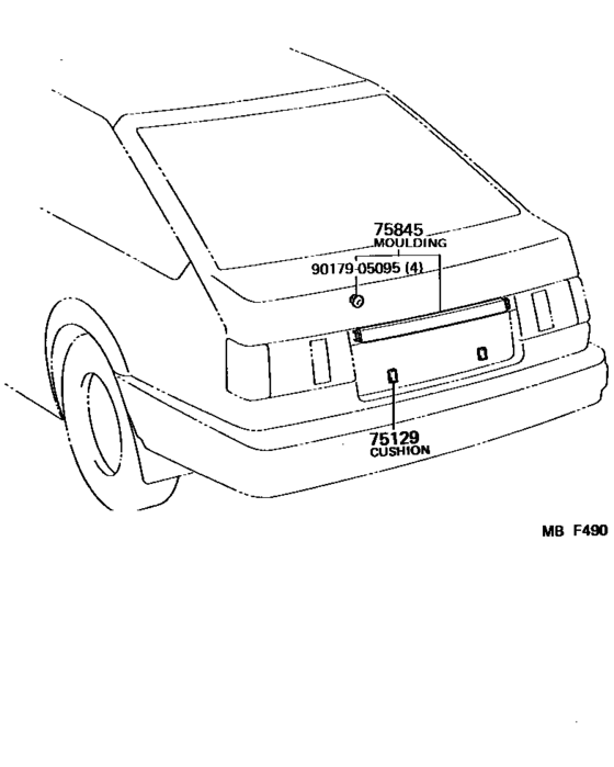 Rear Moulding for 1983 - 1984 Toyota COROLLA AE86 | U.S.A. sales region ...
