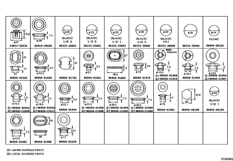 Hole Plug for 2011 - 2015 Toyota PRIUS ZVW30 | General sales region ...