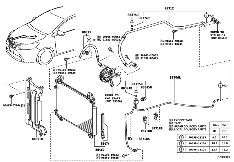 Heating & Air Conditioning - Cooler Piping for 2013 - 2015 Toyota YARIS ...