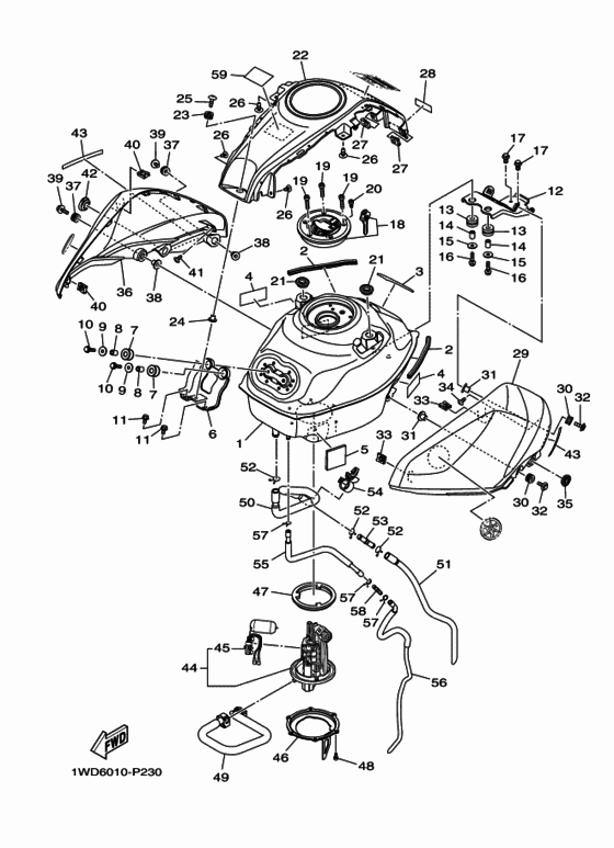Fuel tank for 2015 Yamaha YZF-R25 | sales region, , 15900824-843320