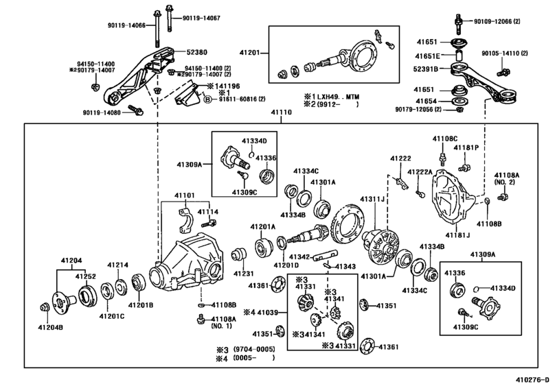 Rear Axle Housing & Differential for 1999 - 2002 Toyota HIACE REGIUS ...